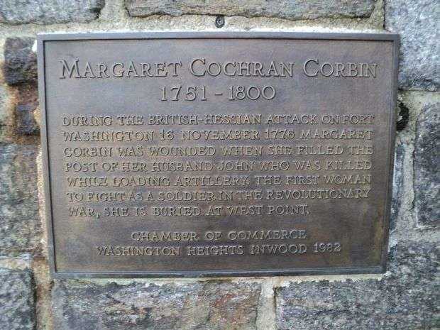 MARGARET COCHRAN CORBIN REVOLUTIONARY WAR MEMORIAL PLAQUE - National War Memorial Registry