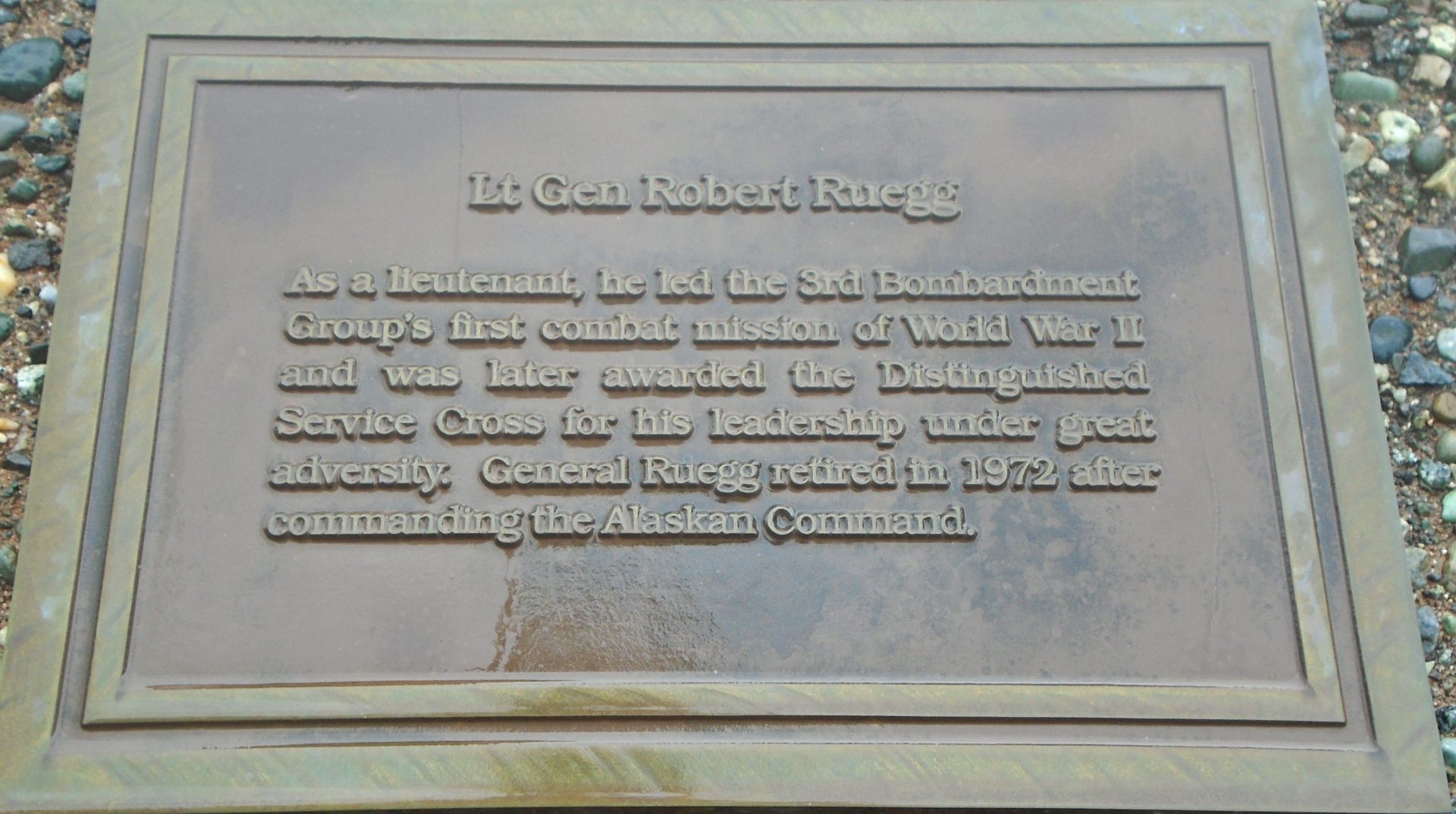 LT GEN ROBERT RUEGG WAR MEMORIAL PLAQUE - National War Memorial Registry