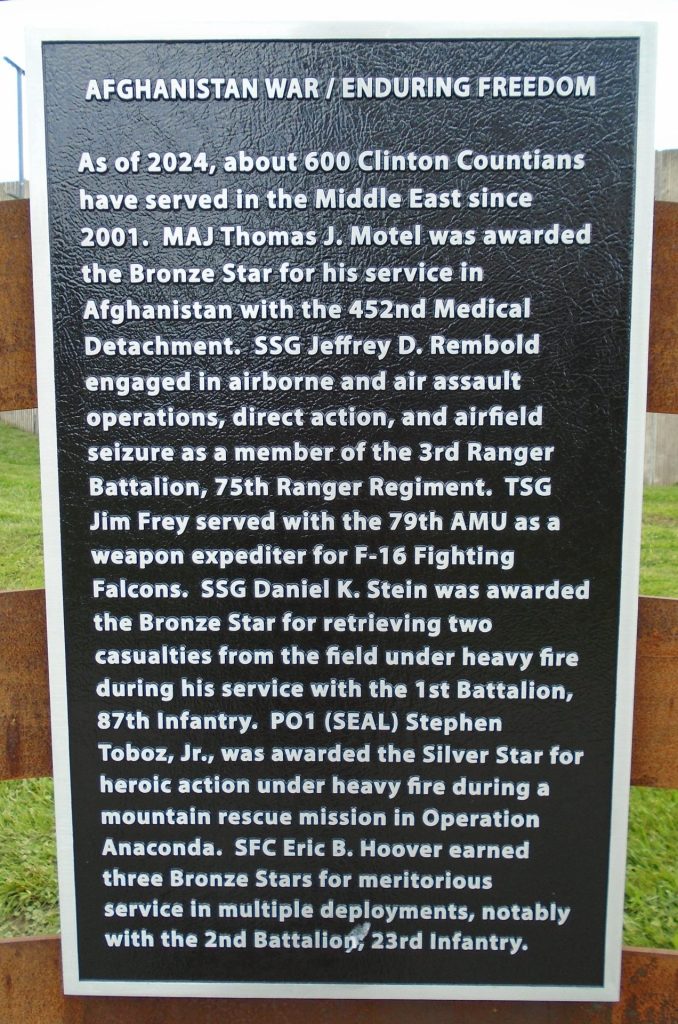 AFGHANISTAN WAR/ENDURING FREEDOM WAR MEMORIAL MURAL PLAQUE - National ...