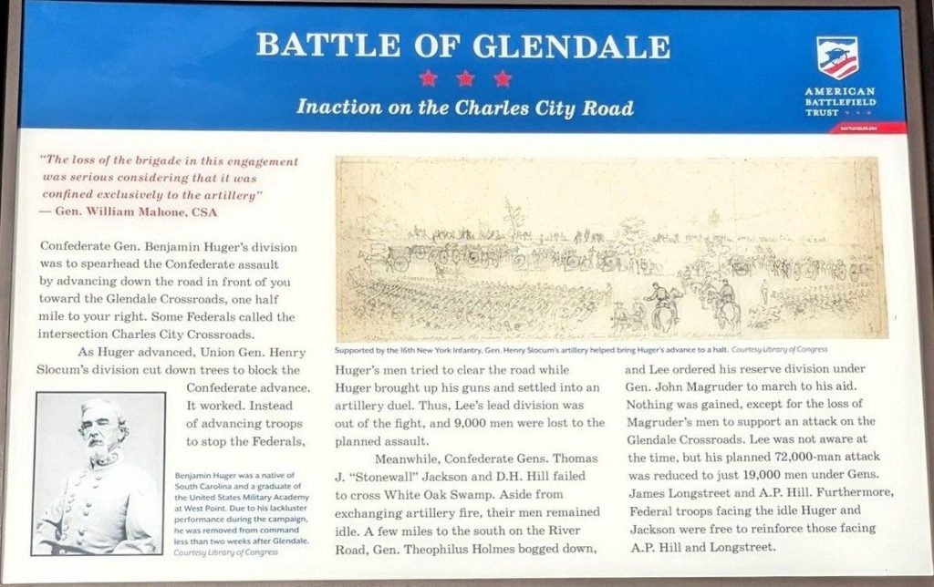 BATTLE OF GLENDALE INACTION WAR MEMORIAL PANEL - National War Memorial ...