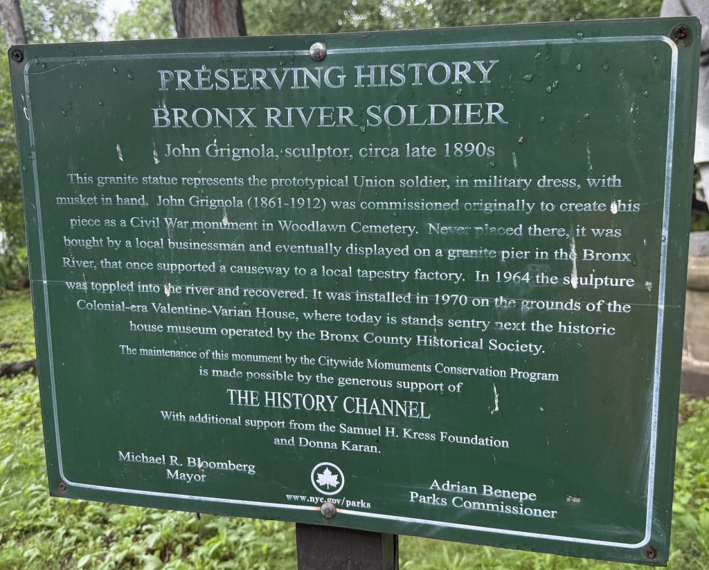BRONX RIVER SOLDIER MEMORIAL PLAQUE - National War Memorial Registry