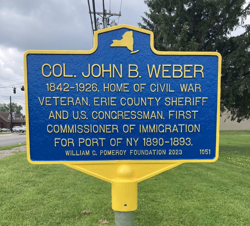 COL. JOHN B. WEBER WAR MEMORIAL MARKER - National War Memorial Registry