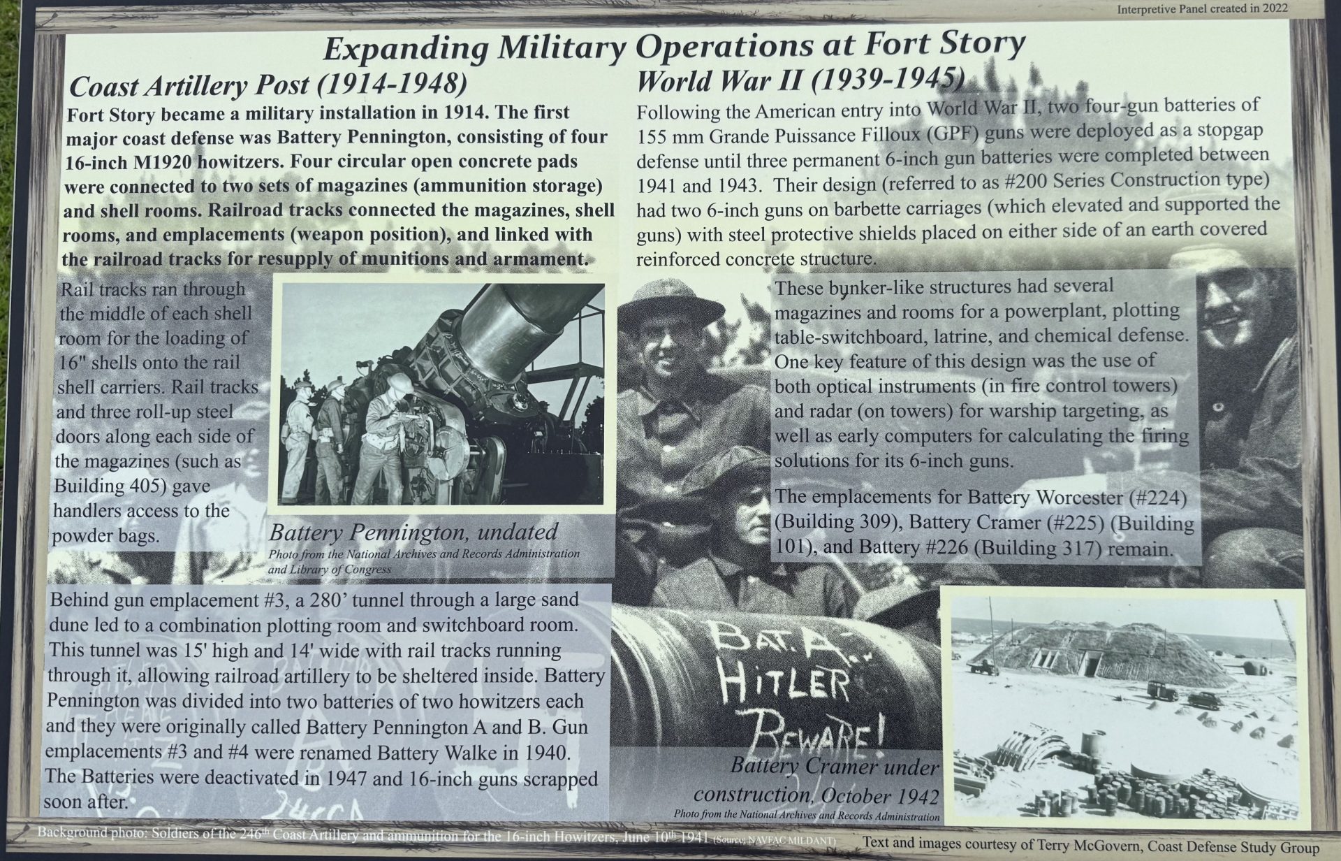 EXPANDING MILITARY OPERATIONS AT FORT STORY MEMORIAL PANEL - National ...